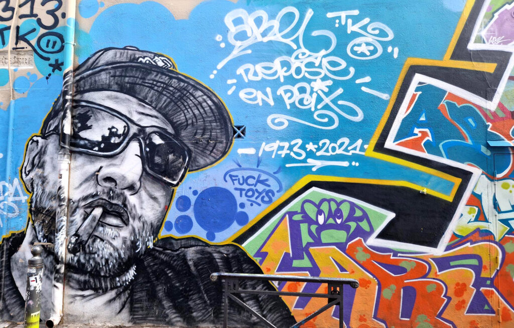 Fresque hommage à ABEL 313 TKO, 1973-2021, Rue Crudère, Marseille